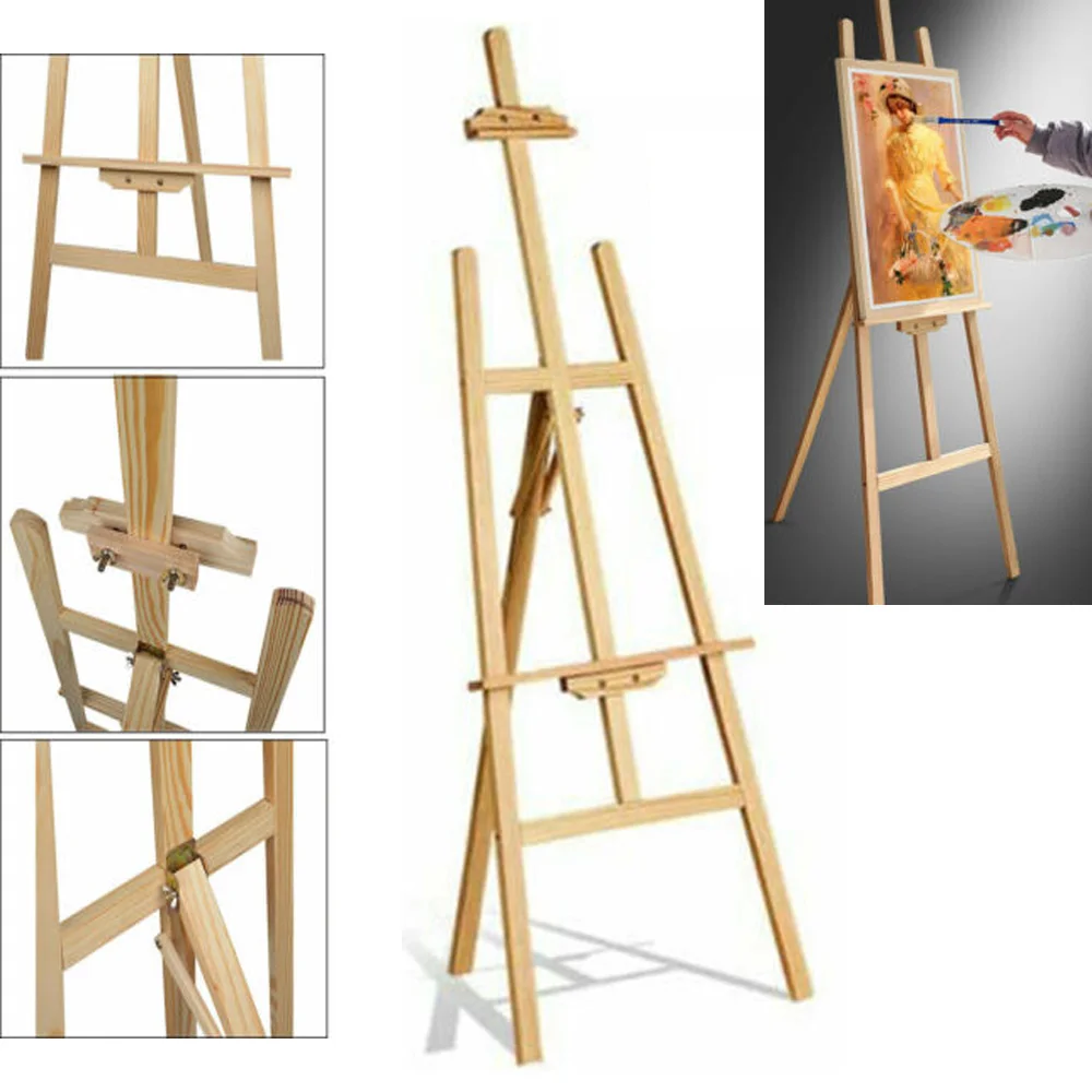 Artist-Easel-Wooden-A-Frame-Easel-Stand-Studio-Easel-Adjustable-Drawing ...