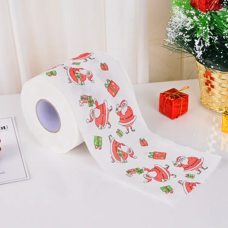 1 rollo de papel higiénico navideño con temática de festival, papel ...