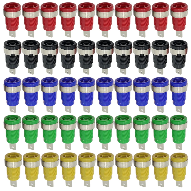 40PCS-Insulated-Safety-32A-4mm-Banana-Socket-Terminal-5-Colors-Female ...