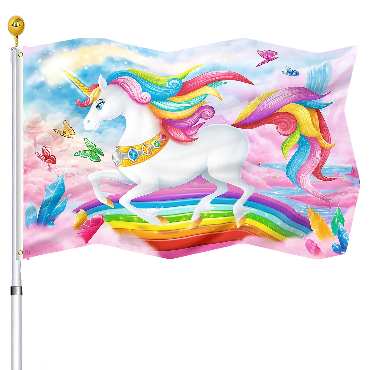 Rainbow-Unicorn-Flags-Cartoon-Vivid-Color-Garden-Flag-Indoor-and-Outdoor-Decor-Polyester-with ...