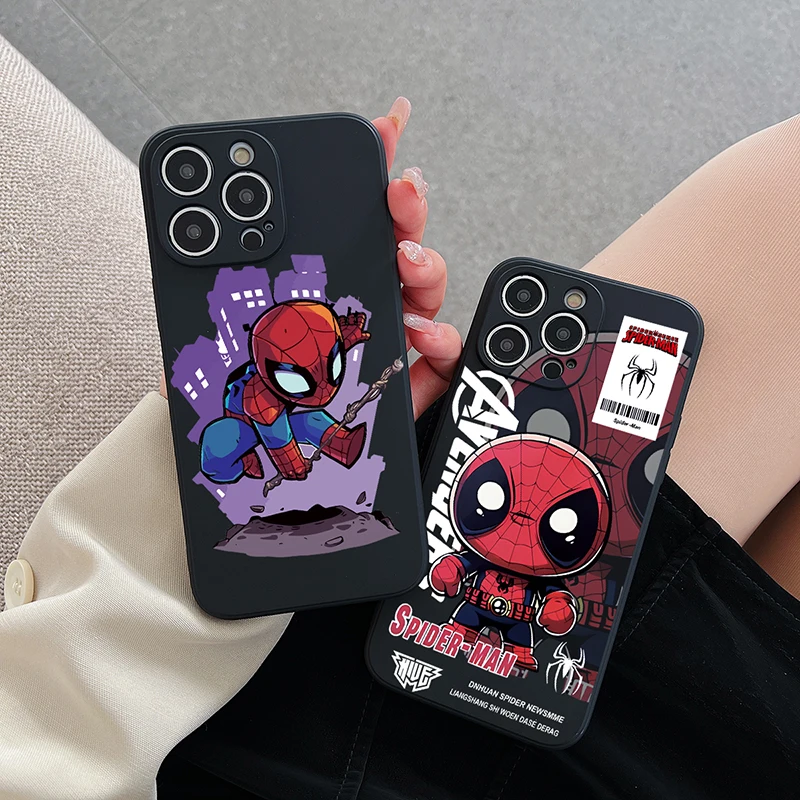 Cartoon Spider-Man Protective Phone Case Cover for Honor X7A 4G (Black2)