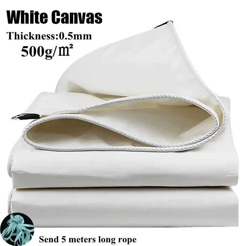Thickened-0-5mm-White-Rainproof-Cloth-Tarpaulin-Car-Truck-Canopy ...