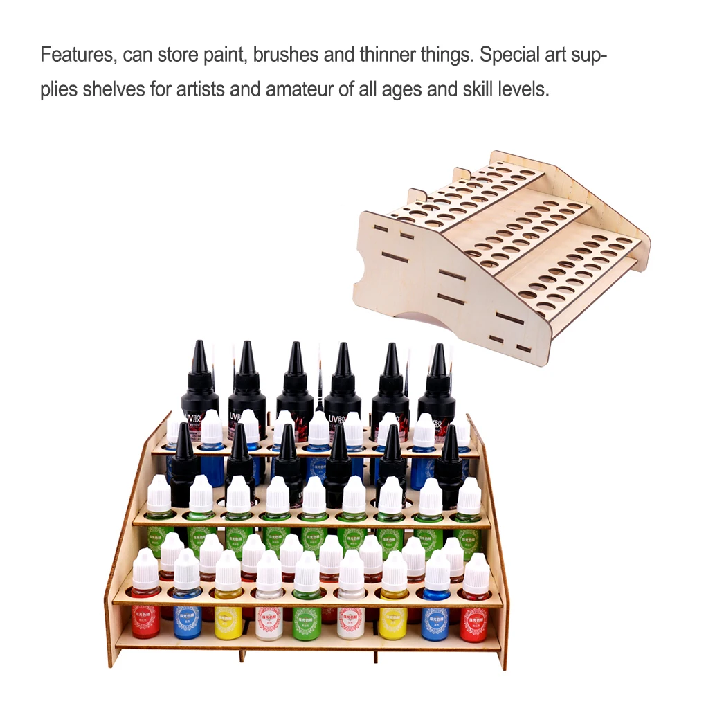 Model-Paint-Rack-Convenient-Wooden-Pigment-Holder-Storage-Organizer ...