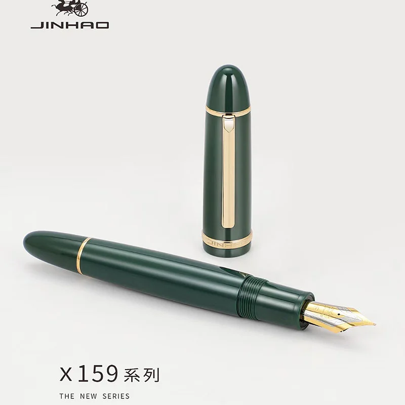 JinHao pluma estilográfica acrílica X159, pluma de Metal con Clip dorado, plumillas finas ...