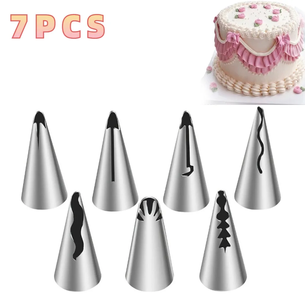 7PCS-Stainless-Steel-Cake-Nozzle-Tube-Head-DIY-Pastry-Puff-Skirt-Icing ...