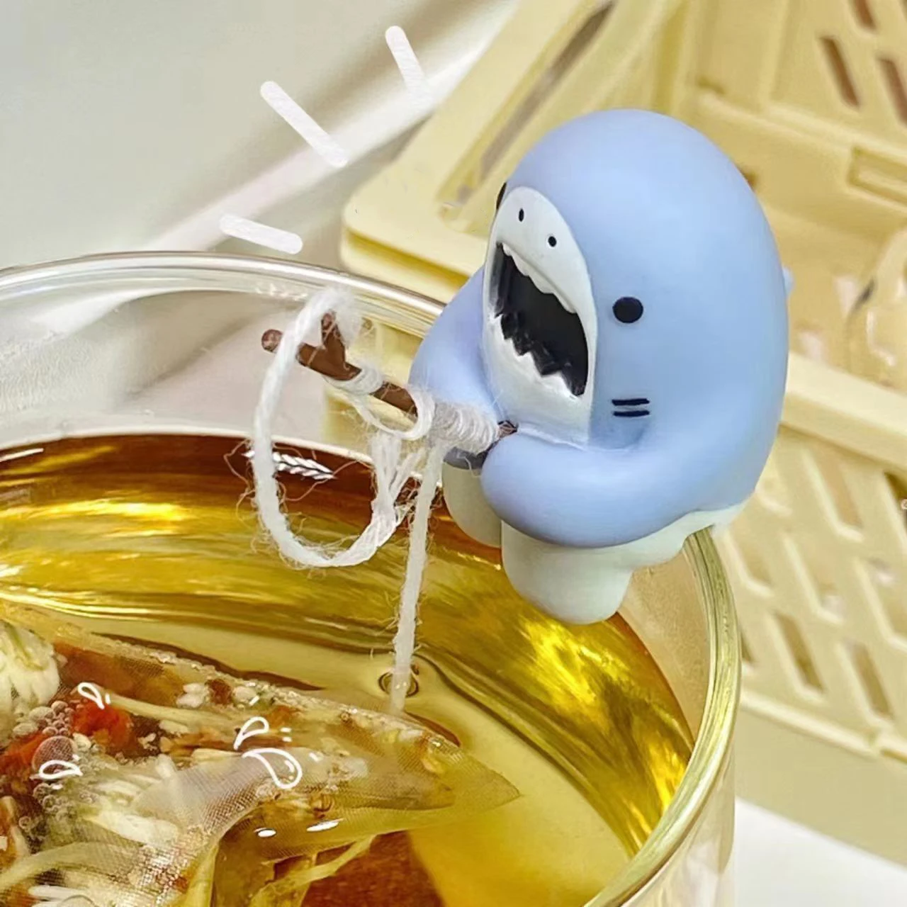 Shark Fishing Tea Infuser Pet Cup Edge Hanging Cartoon Animals Shape ...