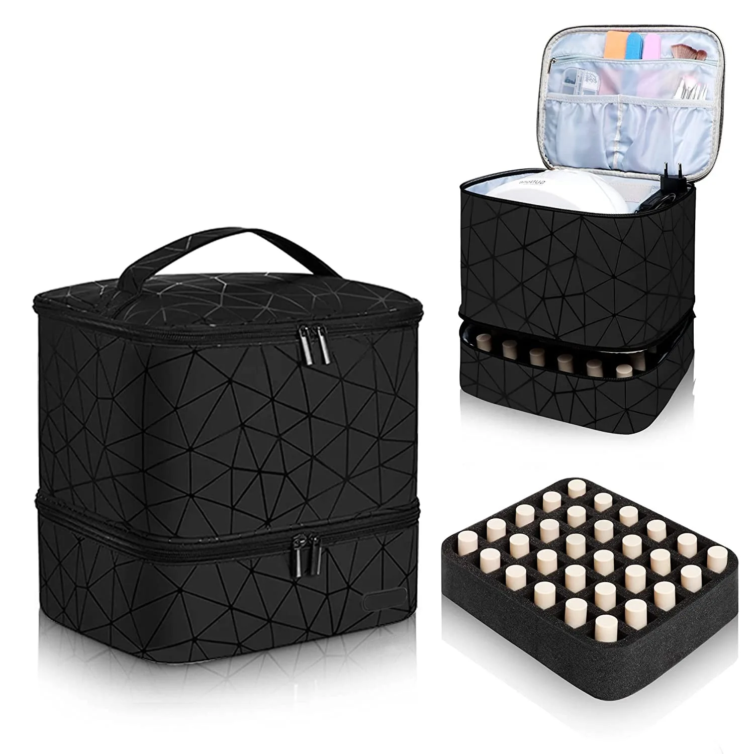 30-Grids-Nail-Organizer-Makeup-Bag-Cosmetic-Manicure-Case-Professional ...