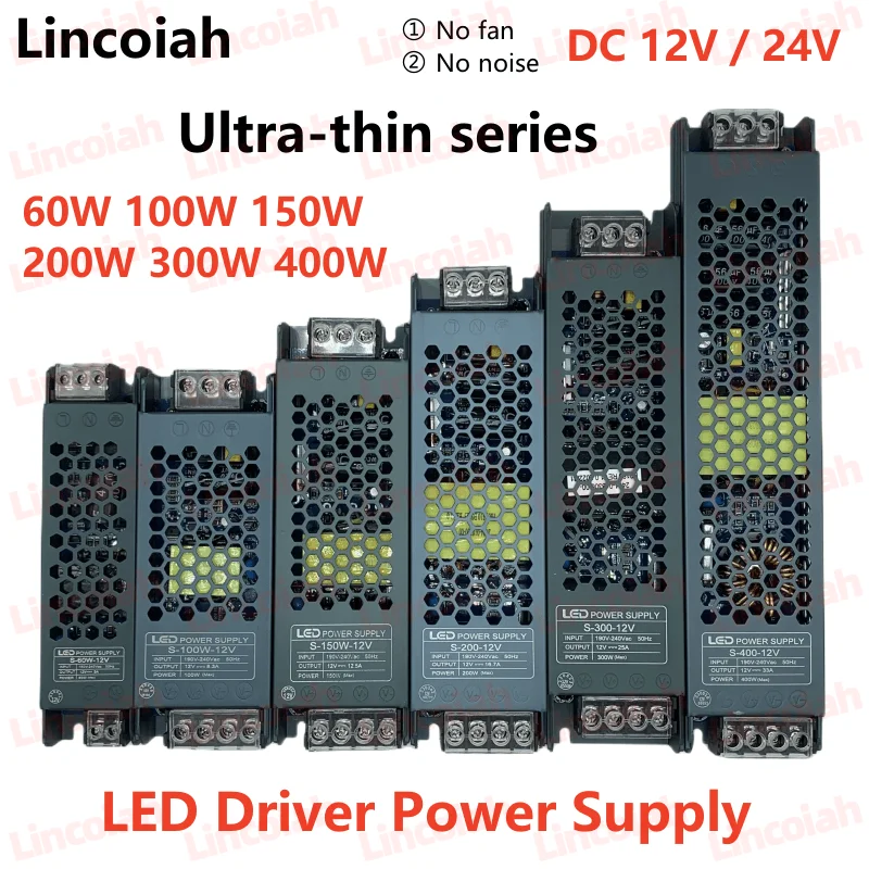 Adaptateur-d-alimentation-CC-12V-24V-5A-12A-bande-LED-ultra-mince-lampe ...