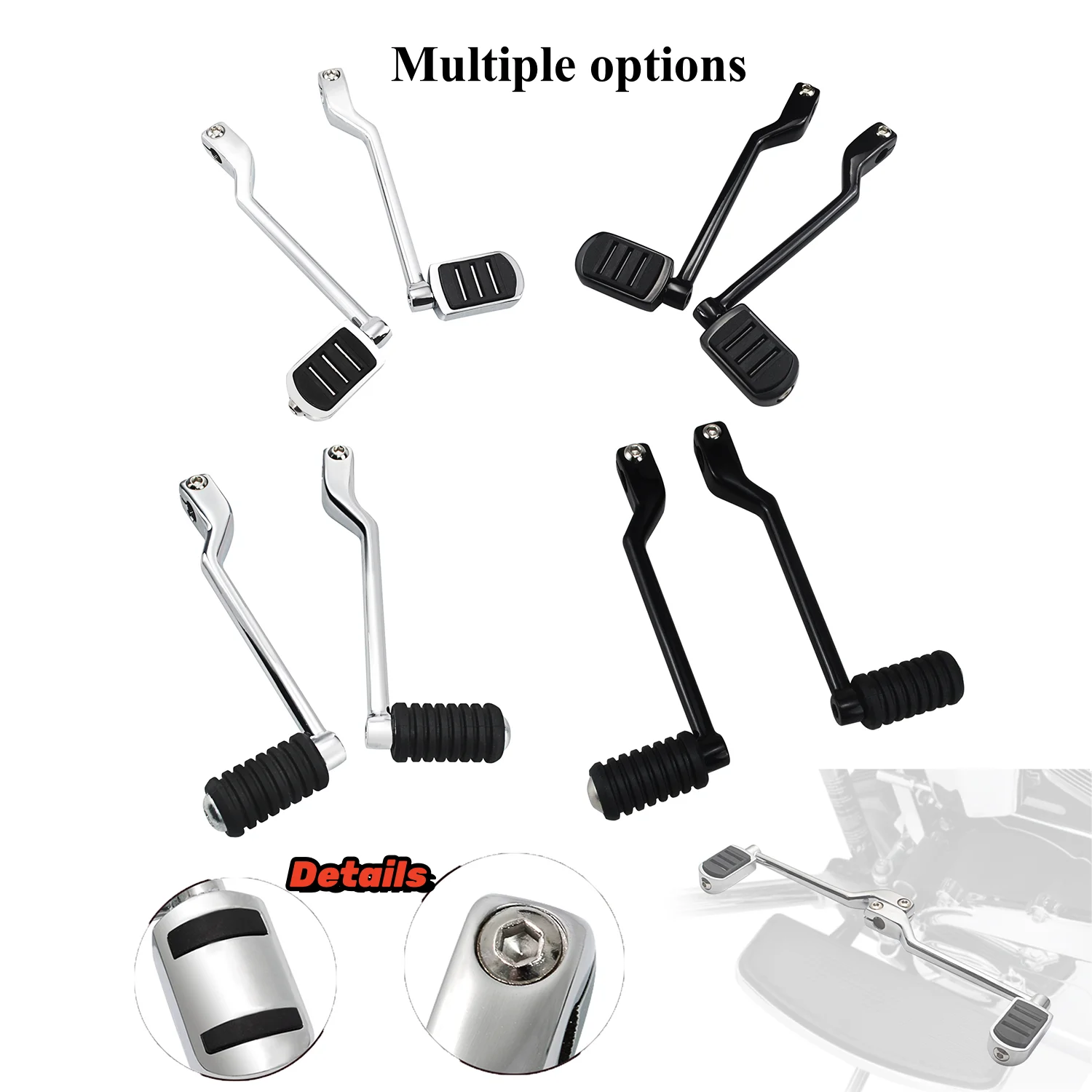 2Pcs Gear Heel Toe Shift Lever Shifter For Harley 1986-2017 FL Softail ...