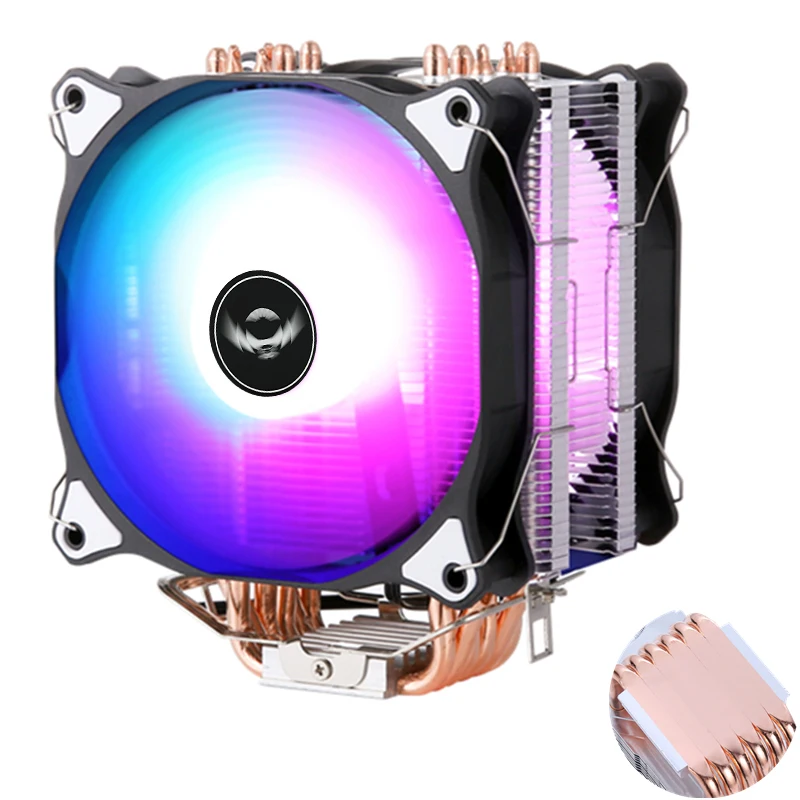 X79 X99 CPU cooler 6 Heat Pipes dual-tower 4pin fan PWM PC quiet For ...