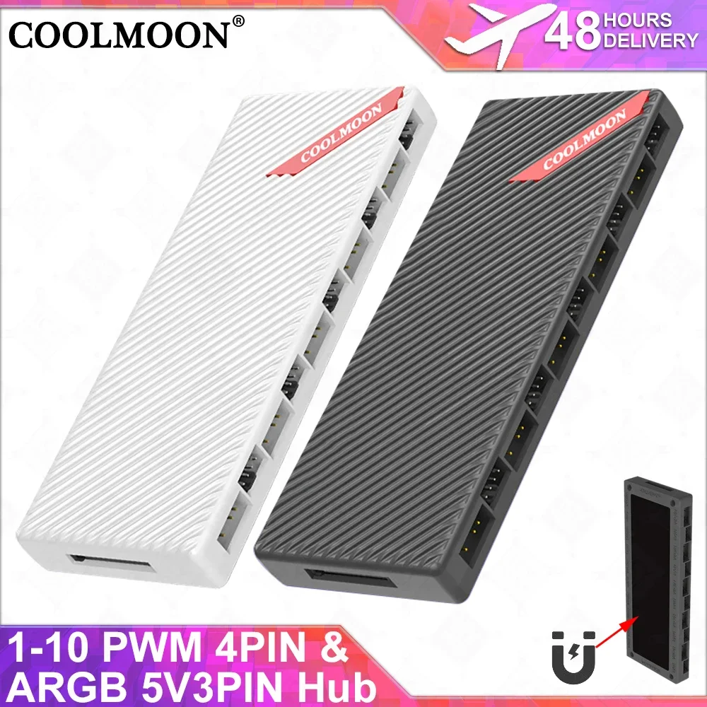 COOLMOON The New PWM Hub 5V3PIN AURASYNC Comes with Magnetic Suction ...