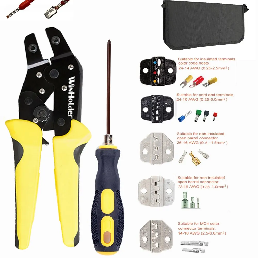 Crimping-Pliers-Clamp-Tools-Set-Cable-Terminals-Kit-Ratcheting-Wire ...