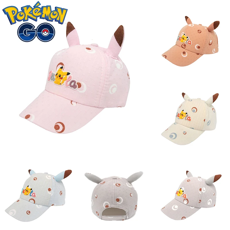 Pokemon-Pikachu-Boys-Girls-Cartoon-Elastic-Caps-Outdoor-Sun-Protection ...