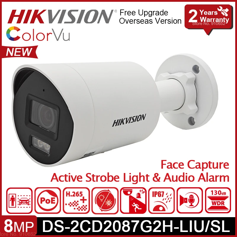 Hikvision-DS-2CD2087G2H-LIU-SL-4K-8MP-ColorVu-Bullet-IP-Camera-Security-Face-Capture-Smart ...