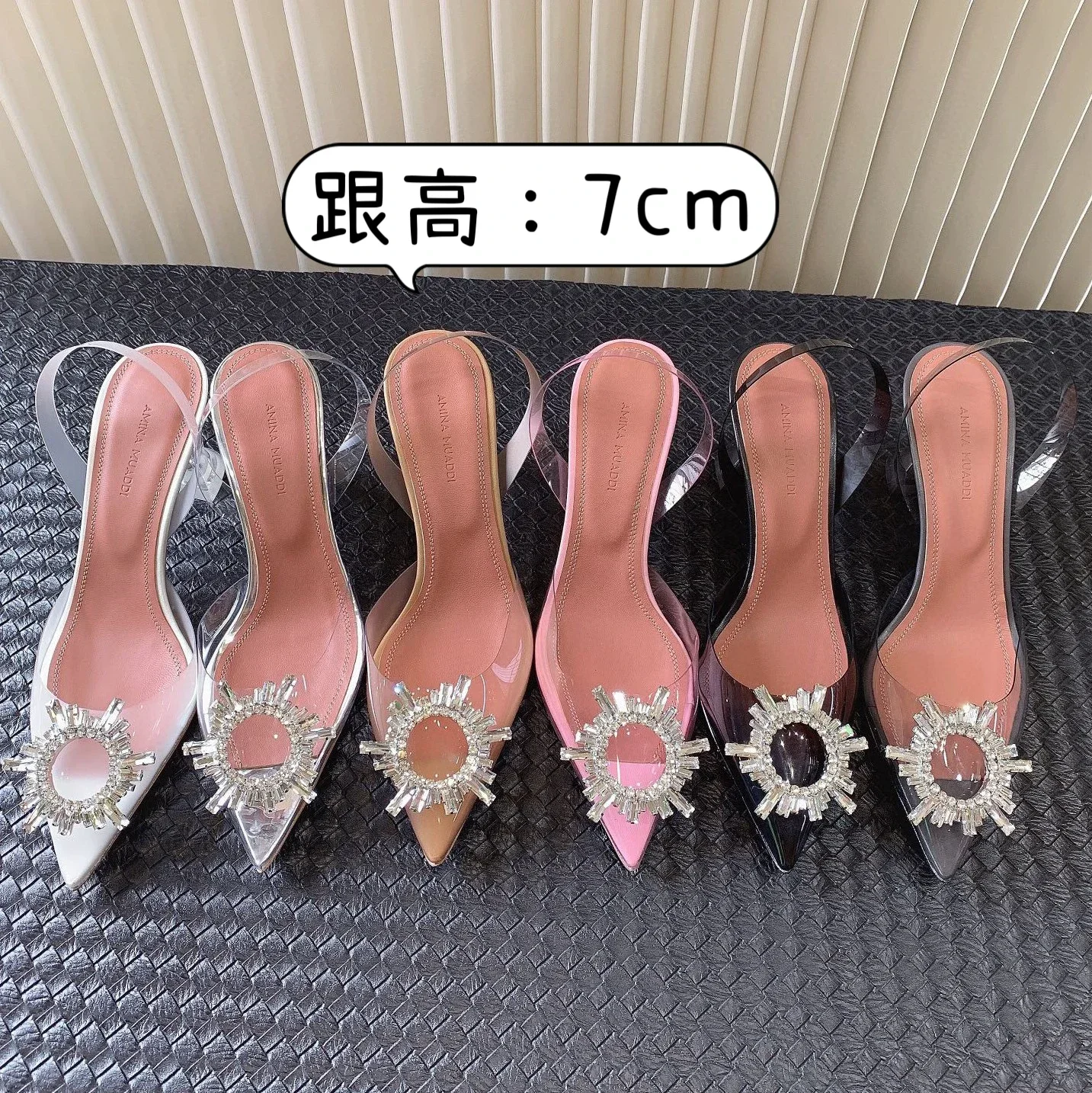 Stiletto-Shoes-Sunflower-Diamond-High-Heel-Pointed-Diamond-Buckle-Back ...