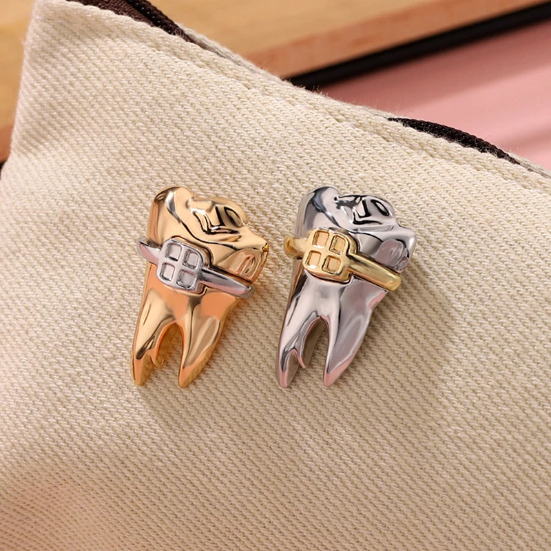 1PC Gold Silver Plated Medical Delicate Teeth Badge Lapel Pins Metal ...