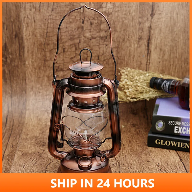 25/31cm Handheld Oil Lamp Retro Kerosene Lamp Camping Night Light Flame ...