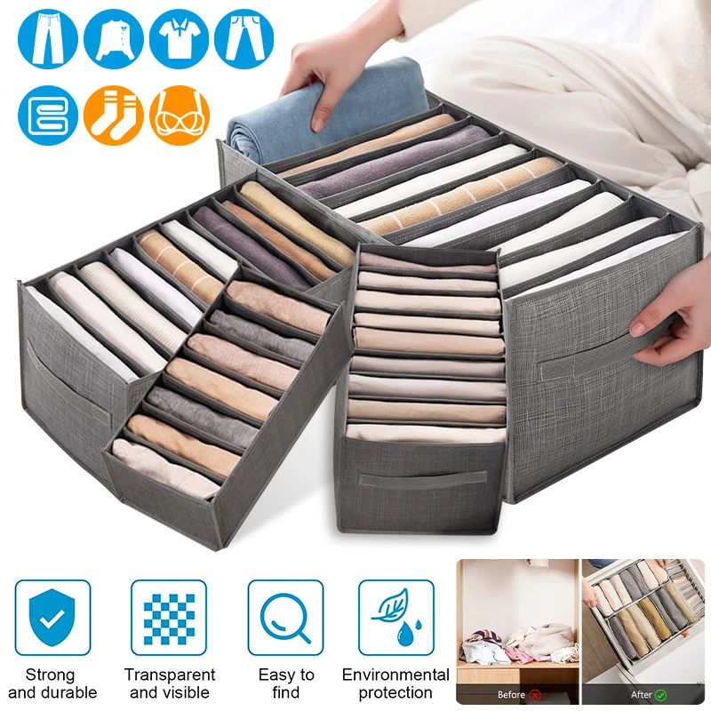 Jeans Compartment Storage Box Closet Organizer Clothes Separation Box ...