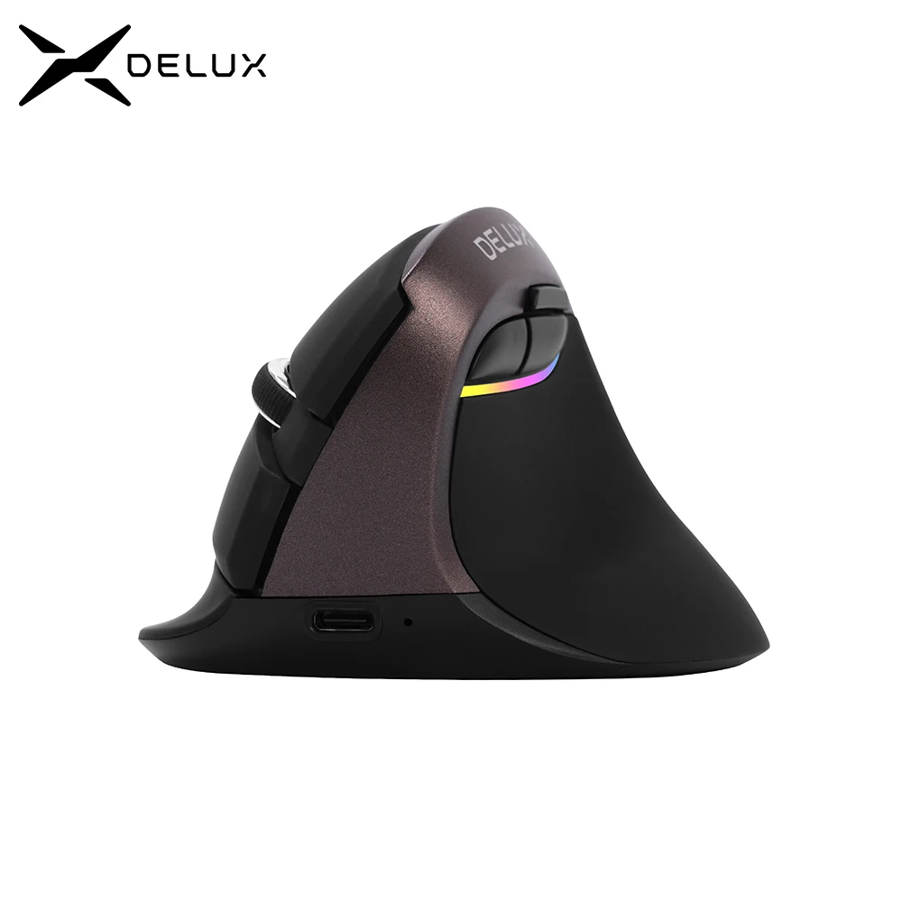 Delux-M618-Mini-Jet-Black-Wireless-Mouse-BT-4-0-2-4GHz-Tri-Mode ...