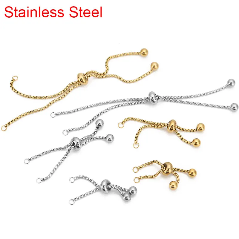 2pcs PVD Stainless Steel Extender End Bracelet Chains Extended ...