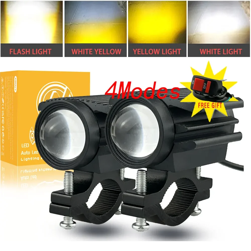 2Pcs-Motorcycle-Headlights-LED-fog-Light-auxiliary-Spotlight-12V-24V ...