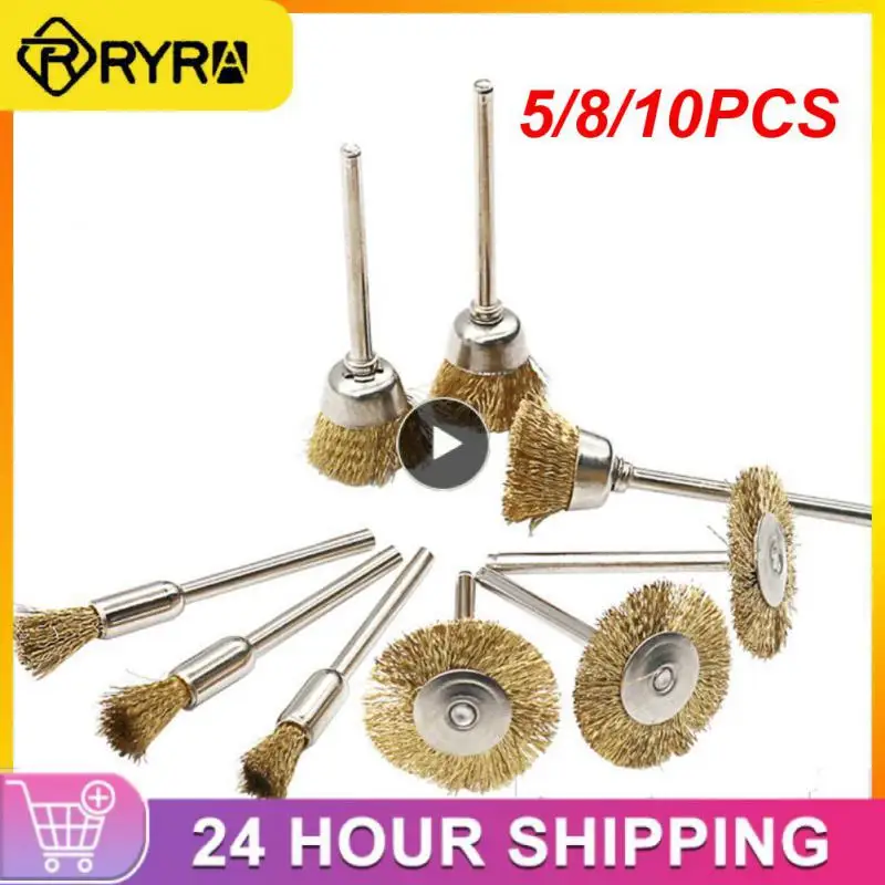 10PCS-Mini-Brush-Rotary-Tool-Steel-Wire-Brass-Drill-Brush-For-Dremel ...