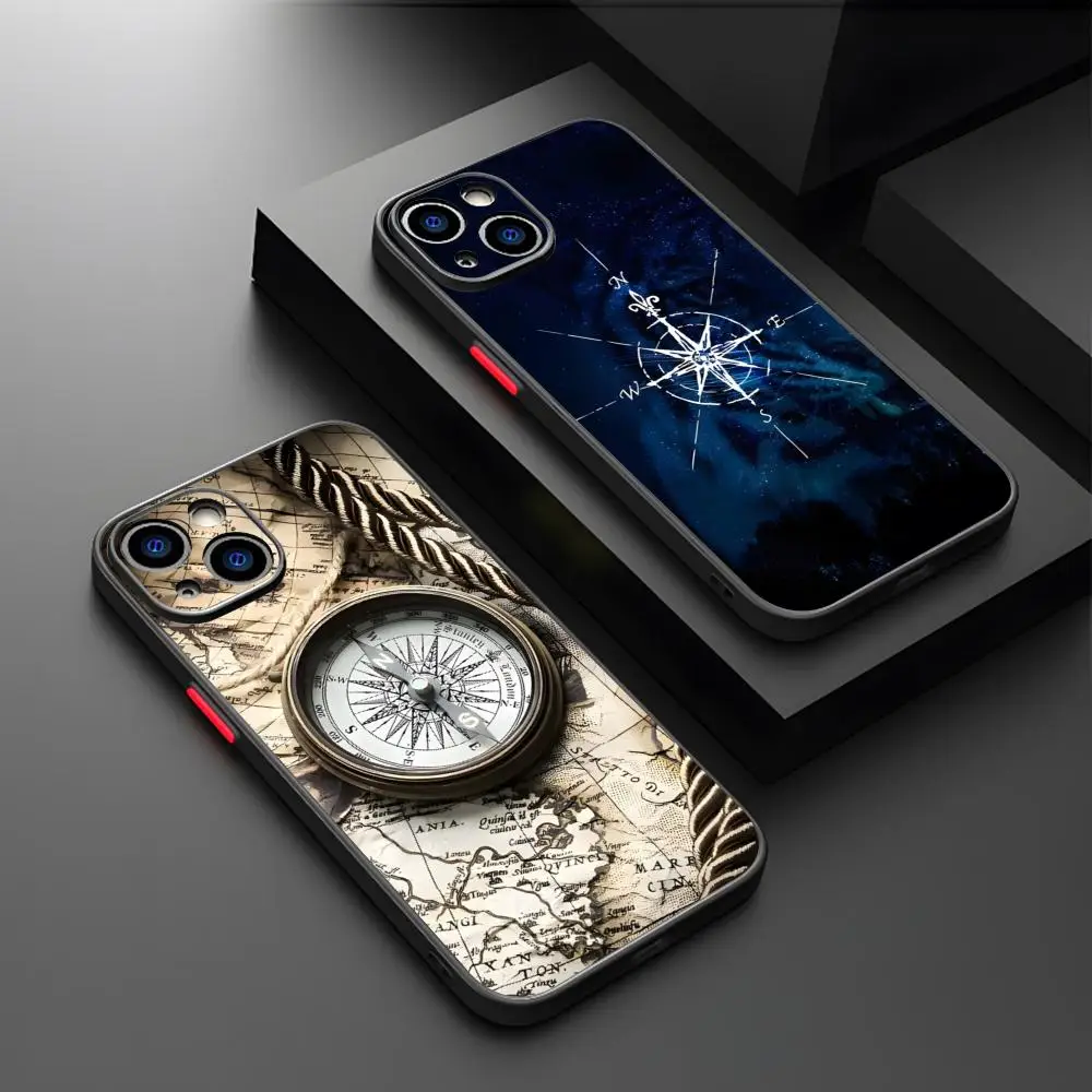 World-Map-Compass-Nautical-Phone-Case-For-IPhone-15-14-13-11-12-Pro-Max ...