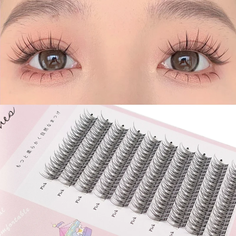 200/60/48Pcs Premium Mink Individual Dovetail Eyelash Extension Natural ...