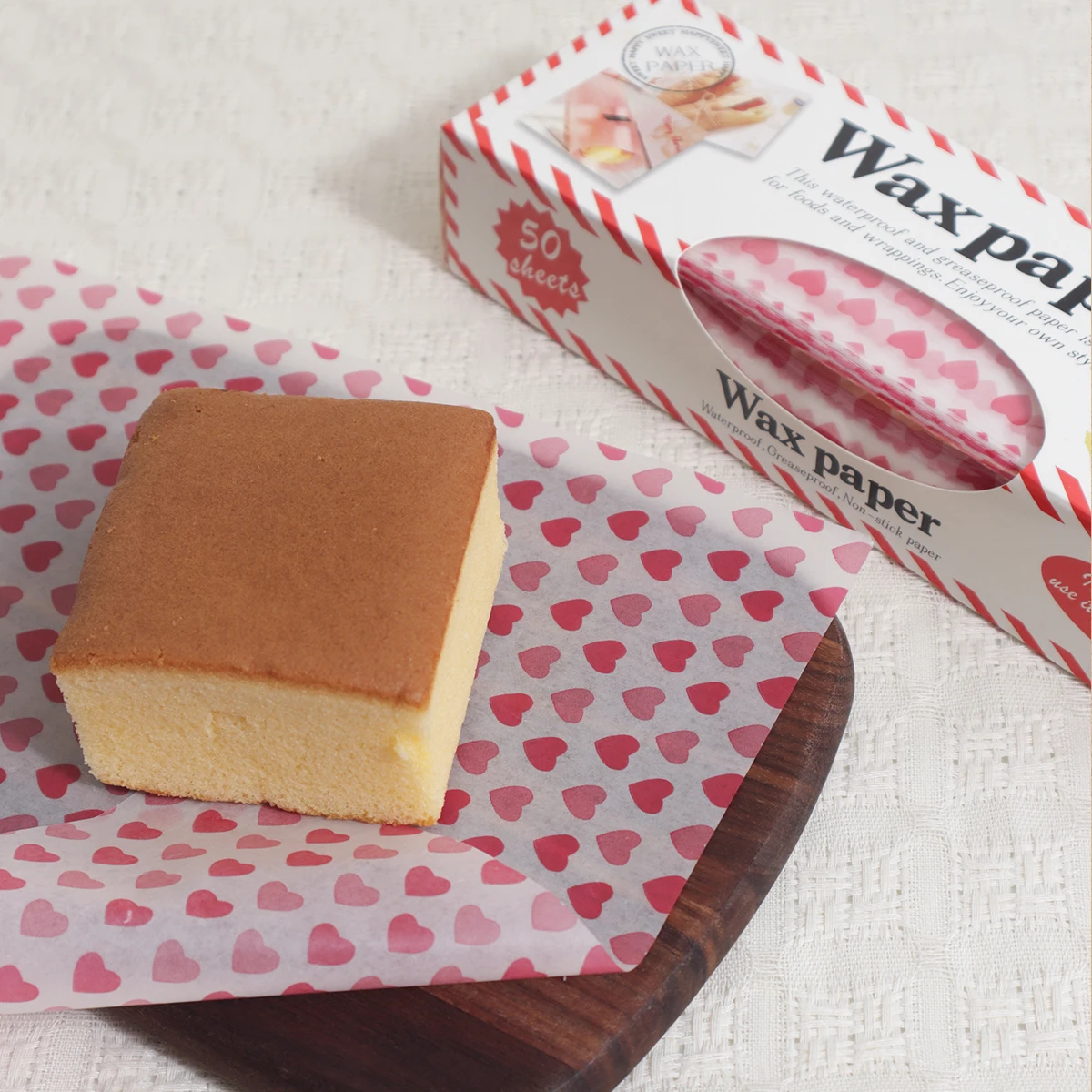 50PCS-food wrapping paper waxed paper snack pad paper anti-oil baking ...