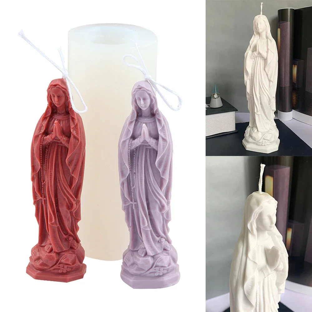 Molde-de-Silicone-Retro-Virgem-Maria-Fortuna-Cl-ssica-Molde-de-Vela ...
