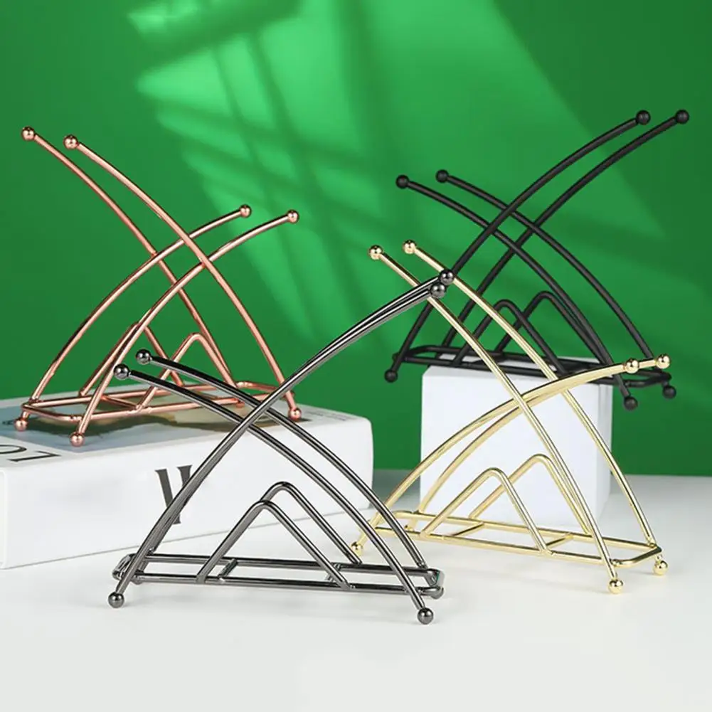 Standing-Metal-Tissue-Clip-Holder-Geometric-Iron-Dining-Table-Paper ...