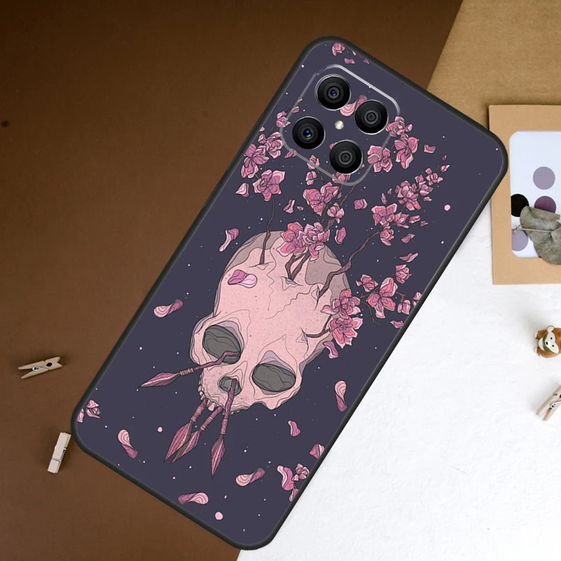Elegant Gothic Floral Skull Phone Case for Honor Magic4 Lite (JJ7144)