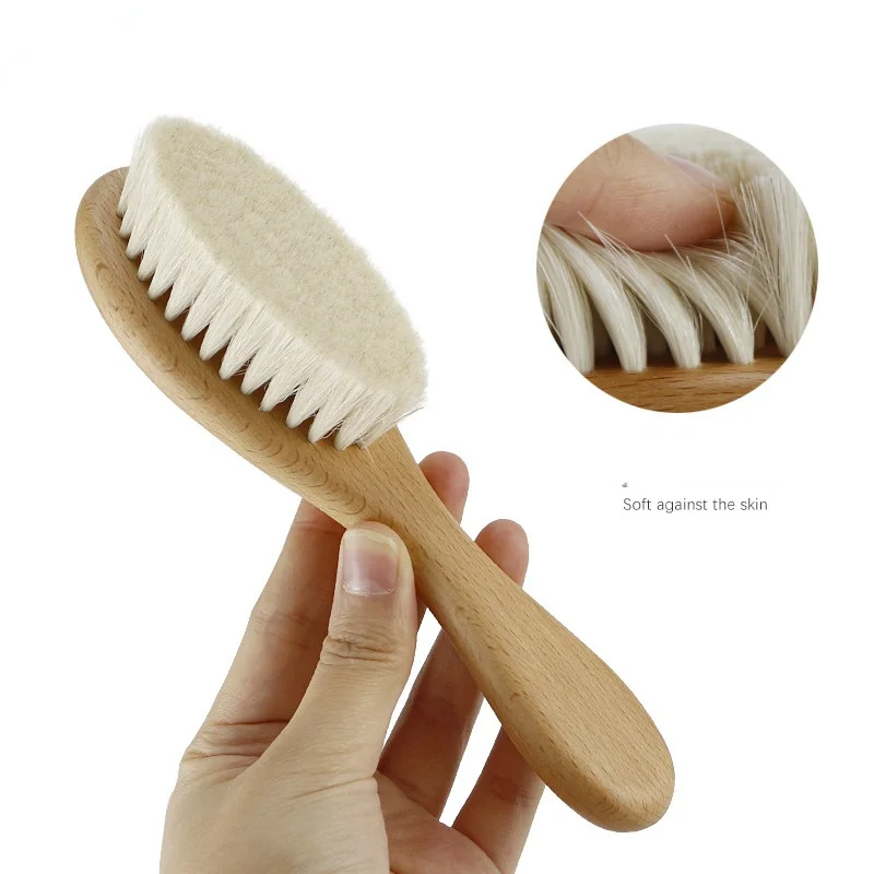 New-Baby-Care-Pure-Natural-Wool-Baby-Wooden-Brush-Comb-Brush-Baby ...