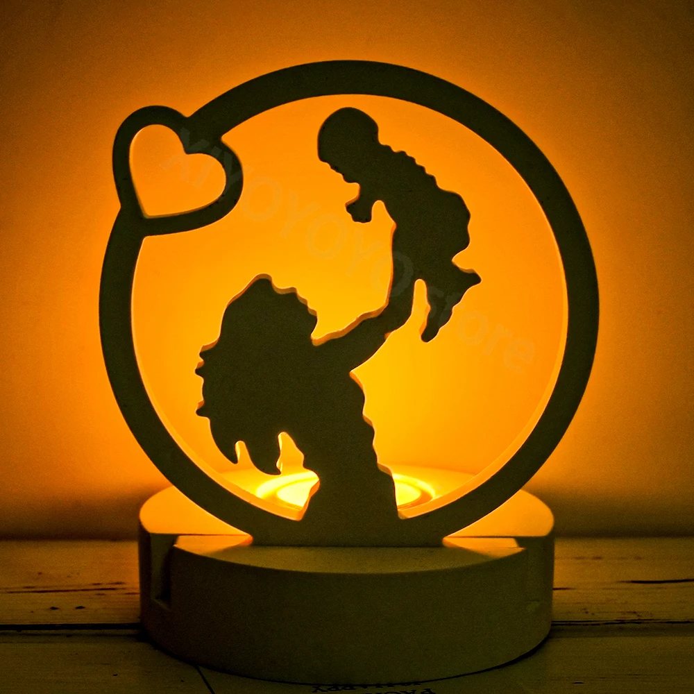 Mom-Hug-Bady-candelabro-molde-de-silicona-hecho-a-mano-soporte-de-vela ...