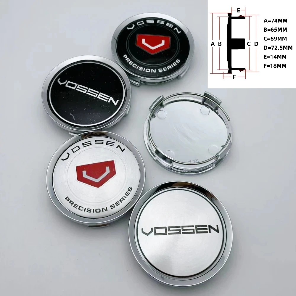 4pcs 74mm 69mm Car Wheel Center Caps With VOSSEN Logo Emblem Badge ...