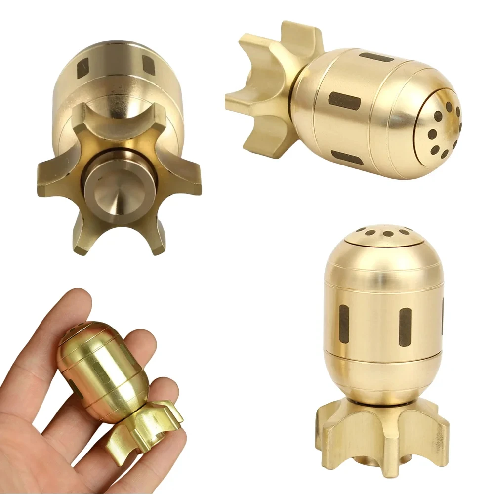 Small-Bomb-Fingertip-Gyroscope-Toy-Brass-EDC-Rotator-Adult-Autism ...