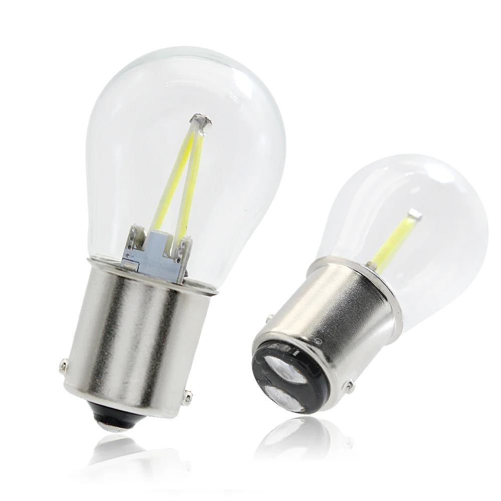4Pcs-P21W-LED-Bulb-Car-Signal-Lamp-1156-BA15S-1157-BAY15D-COB-Filament ...