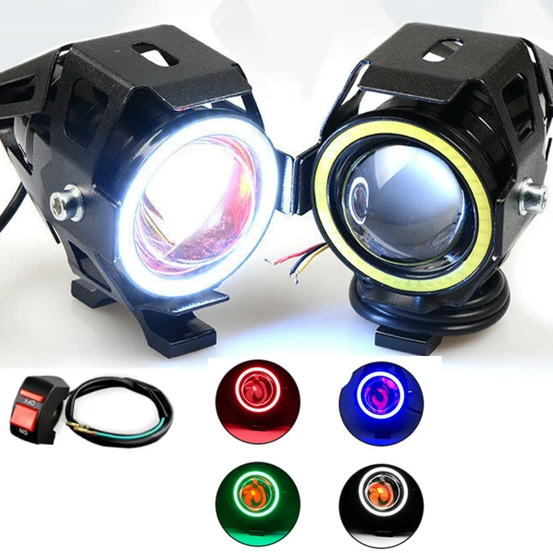 LED-Angel-Eye-Motorcycle-Headlight-Moto-Auxiliar-Driving-Lamp-Mini-led ...