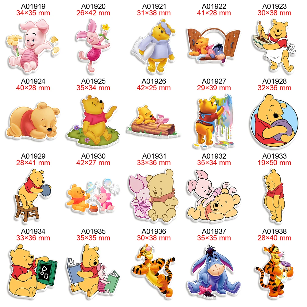 Disney-Winnie-the-Pooh-Cartoon-Printed-Planar-Resin-Flatback-30Pcs ...
