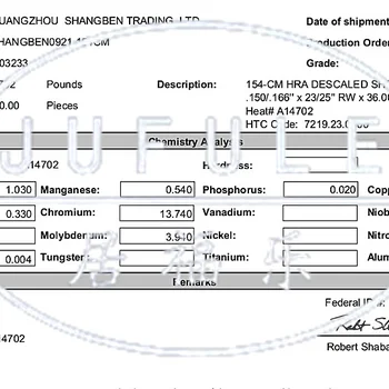 Jufule Gemaakt Spk Lamia Titanium Handvat Real 61hrc 154Cm Mes ...
