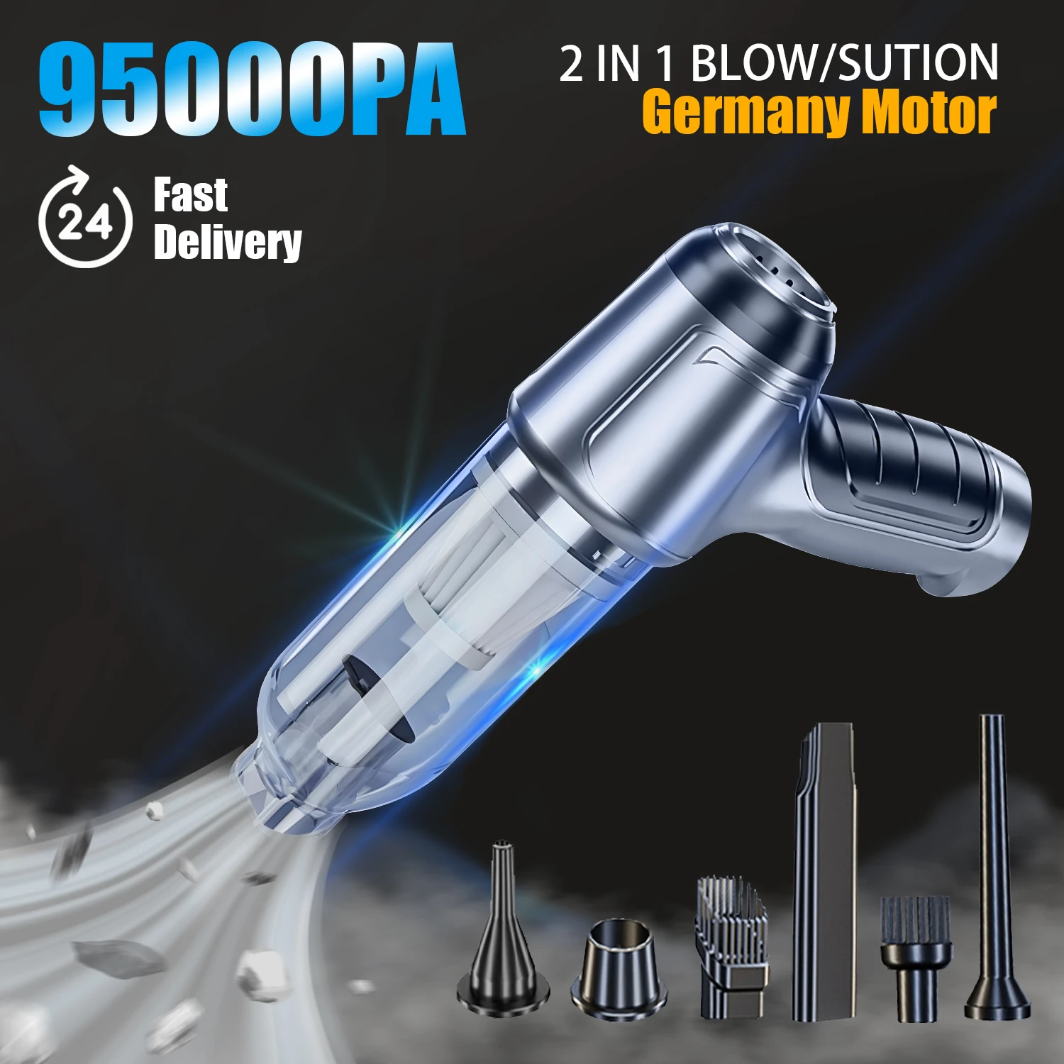 95000PA אלחוטי רכב שואב אבק יניקת סופר כף יד מיני בית & amp רכב שימוש ...