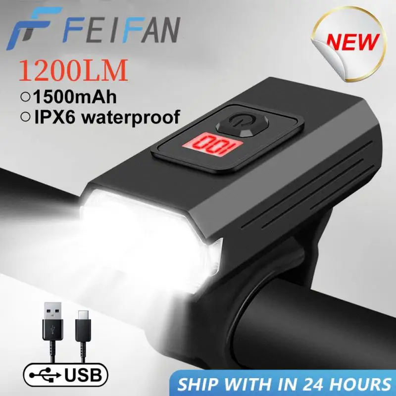 LED-Bicycle-Light-Front-1200LM-USB-Rechargeable-Flashlight-Power ...