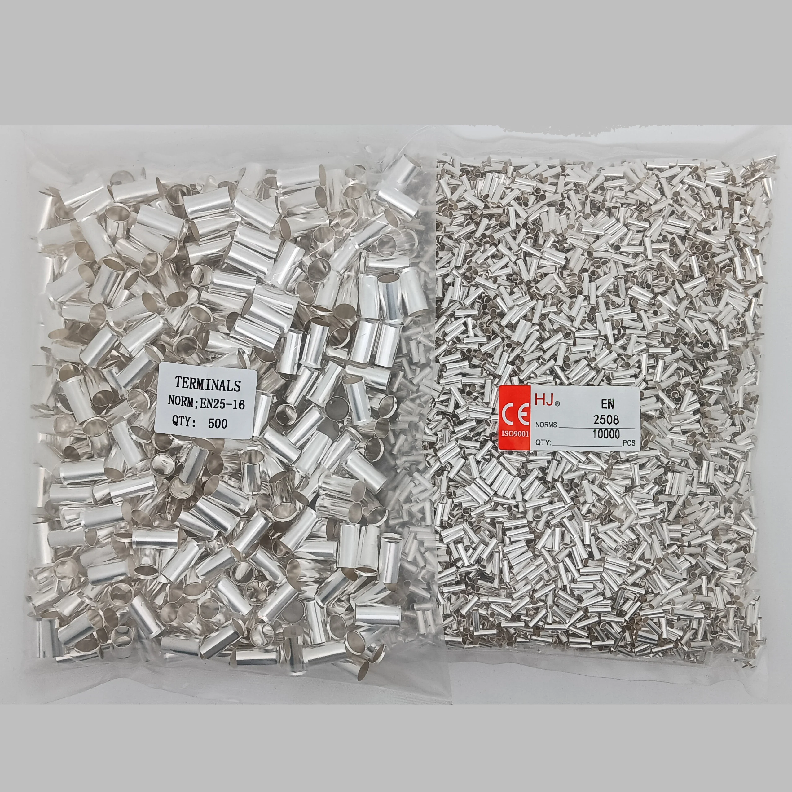 100PCS Non-Insulated Butt Wire Connector Ferrules，Tin Plating On Copper ...