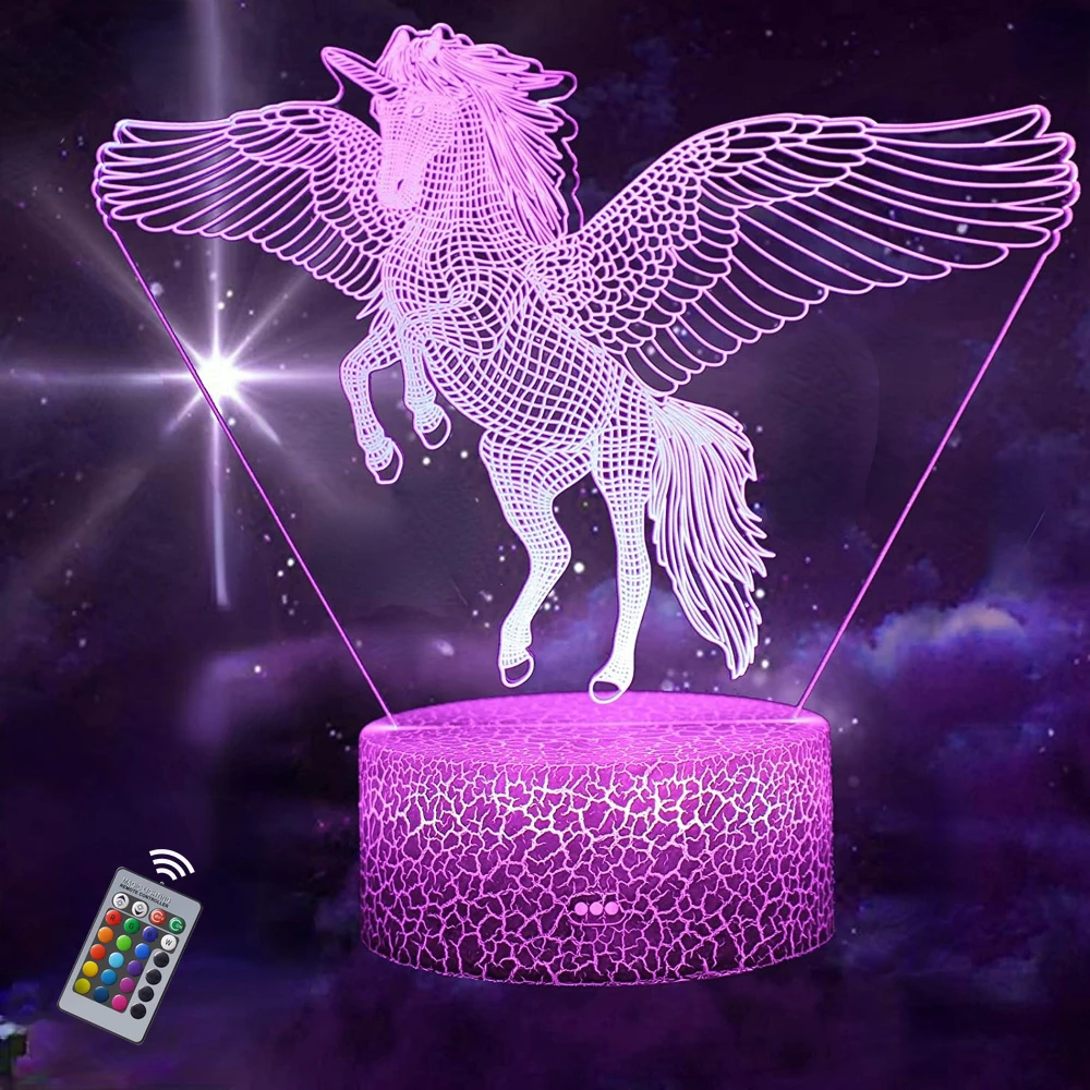Acrylic 3D Unicorn Lamp for Girls Led Night Light for Kids Bedroom ...