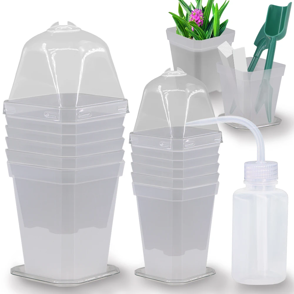 4-Sizes-Garden-Nursery-Seedling-Cup-with-Warmer-Cover-Humidity-Dome-for ...
