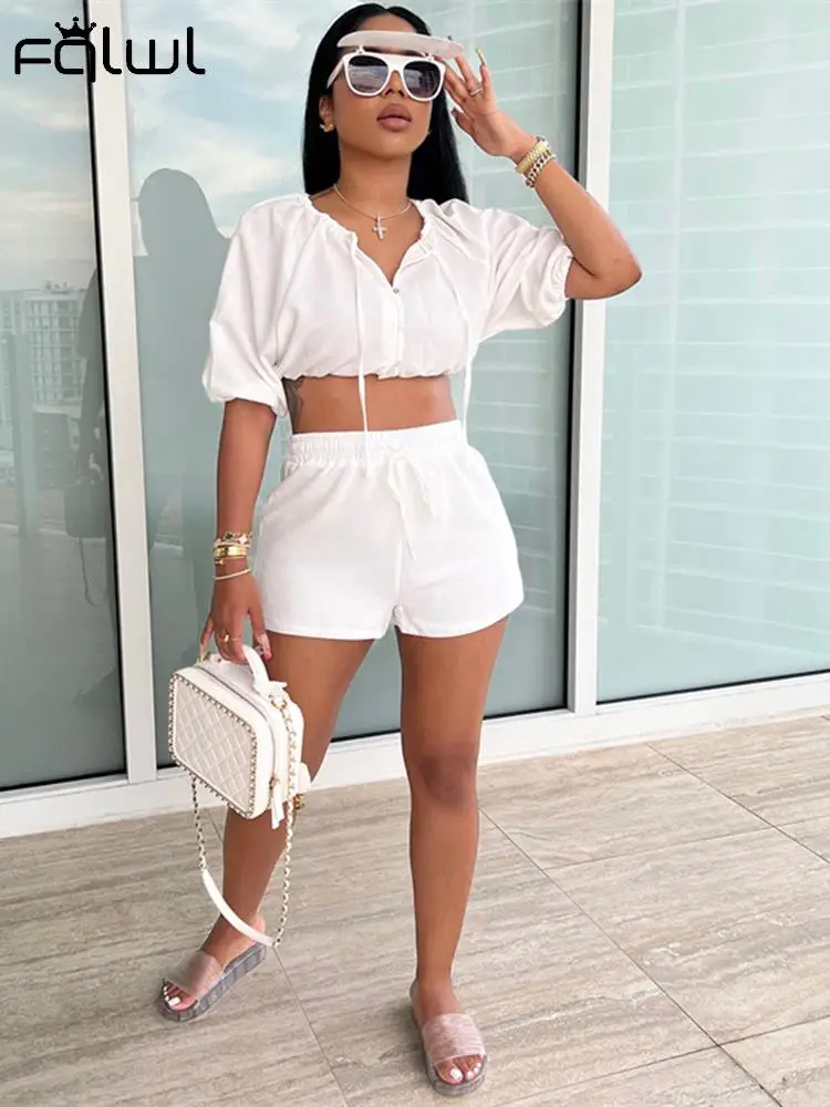 Fqlwl Summer Streetwear 2 Two Piece Sets Outfits Tracksuit Women Short ...