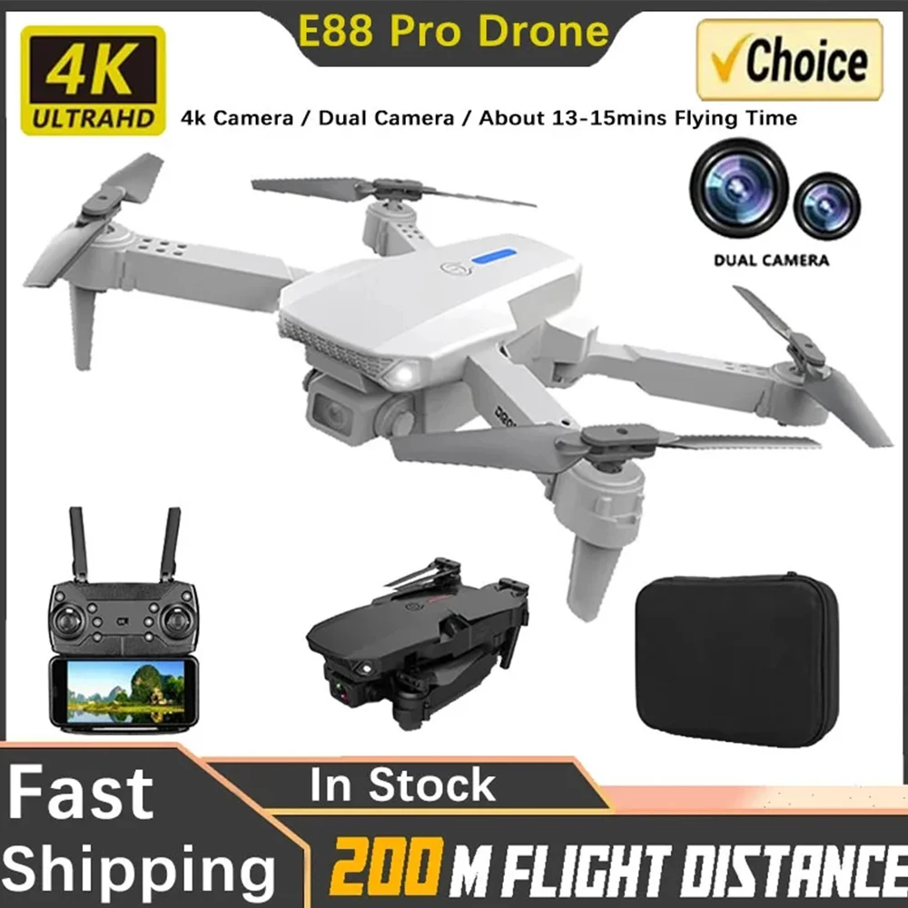 Dobr-vel-Dual-HD-Camera-Drone-Helic-ptero-RC-FPV-Avental-de-altura-E88 ...