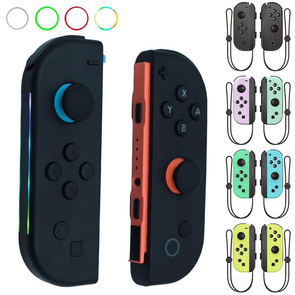 Joycons Gamepad para Nintendo Switch/OLED/Lite RGB LED L/R Joypad ...