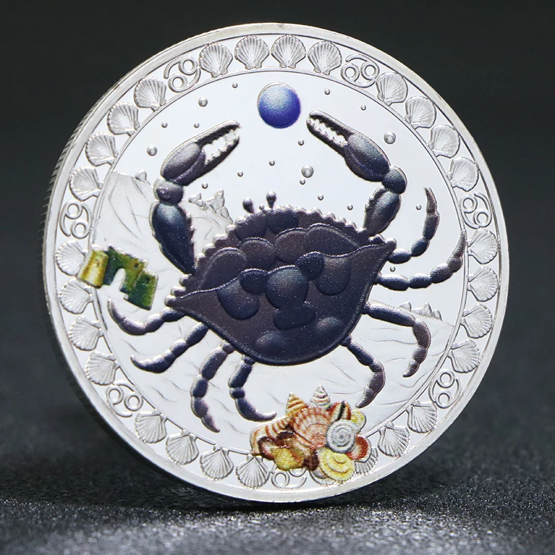 Super Beautiful Twelve Constellation Zodiac Silver Coin Cancer Tarot ...