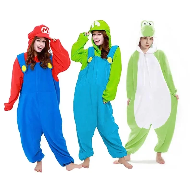 Super-Mario-LUIGI-Yoshi-Onesie-Frog-Cosplay-Costume-Kigurumi-Halloween ...